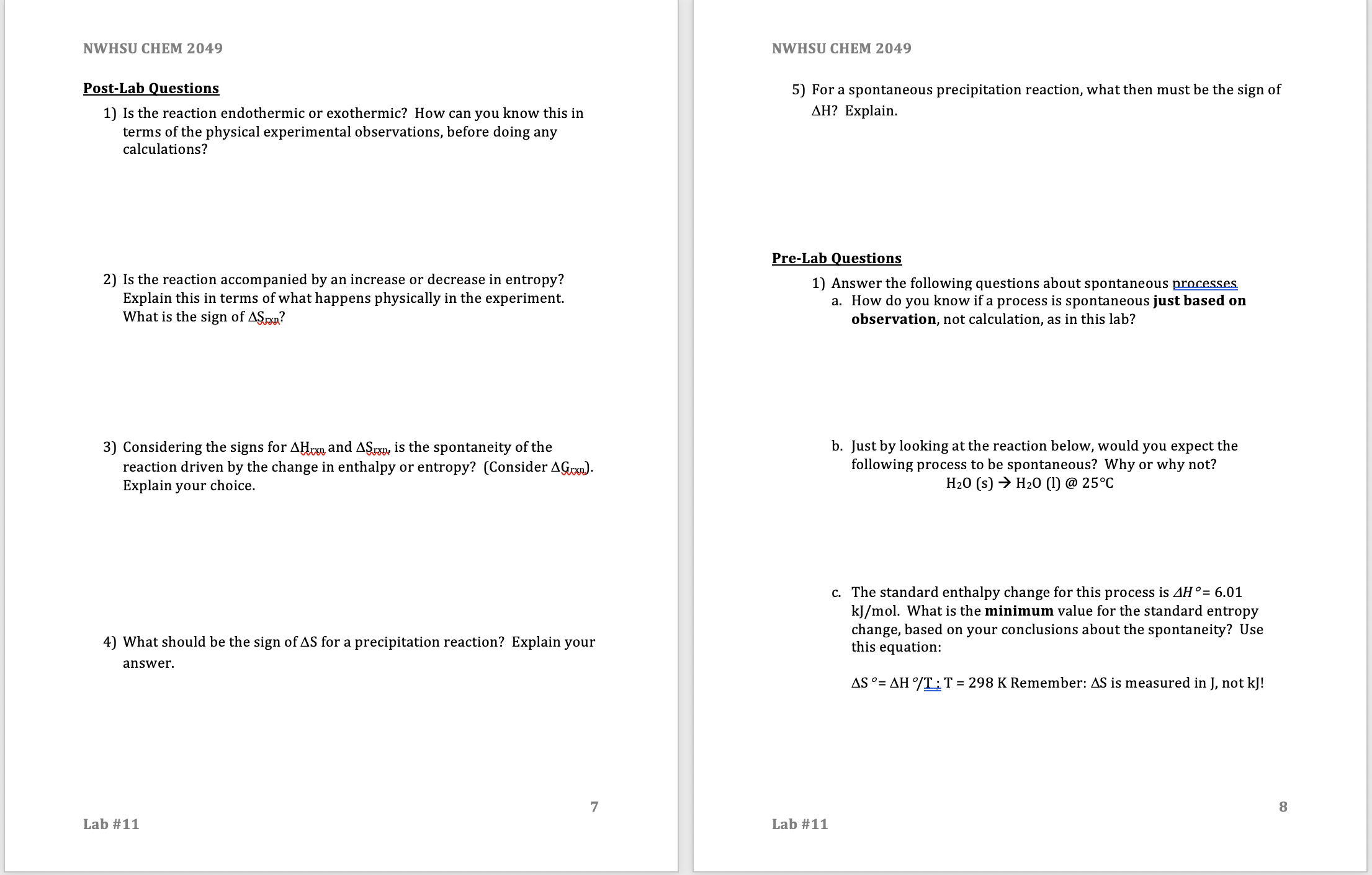 Solved \r\n\r\nNWHSU CHEM 2049 Lab \\#11 Data Sheet Name | Chegg.com
