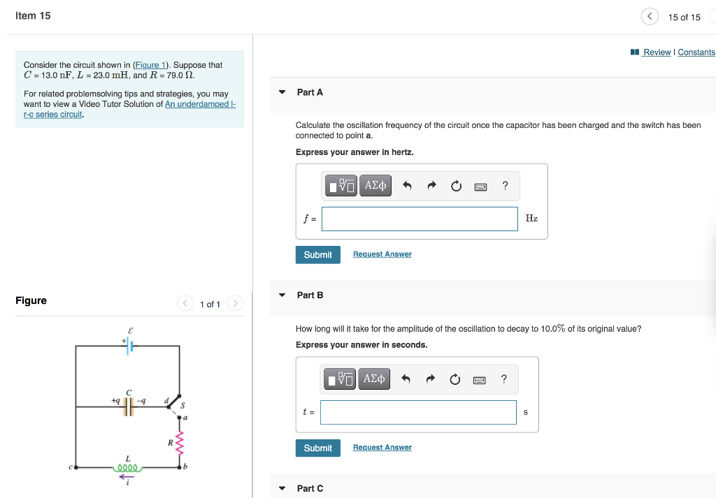 Solved Item 15 15 of 15 Review Constants Consider the | Chegg.com