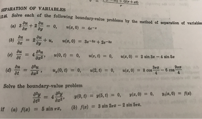Solved Separation Of Variables 1246 Solve Each Of The