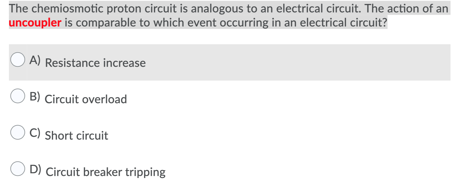 Solved The chemiosmotic proton circuit is analogous to an | Chegg.com