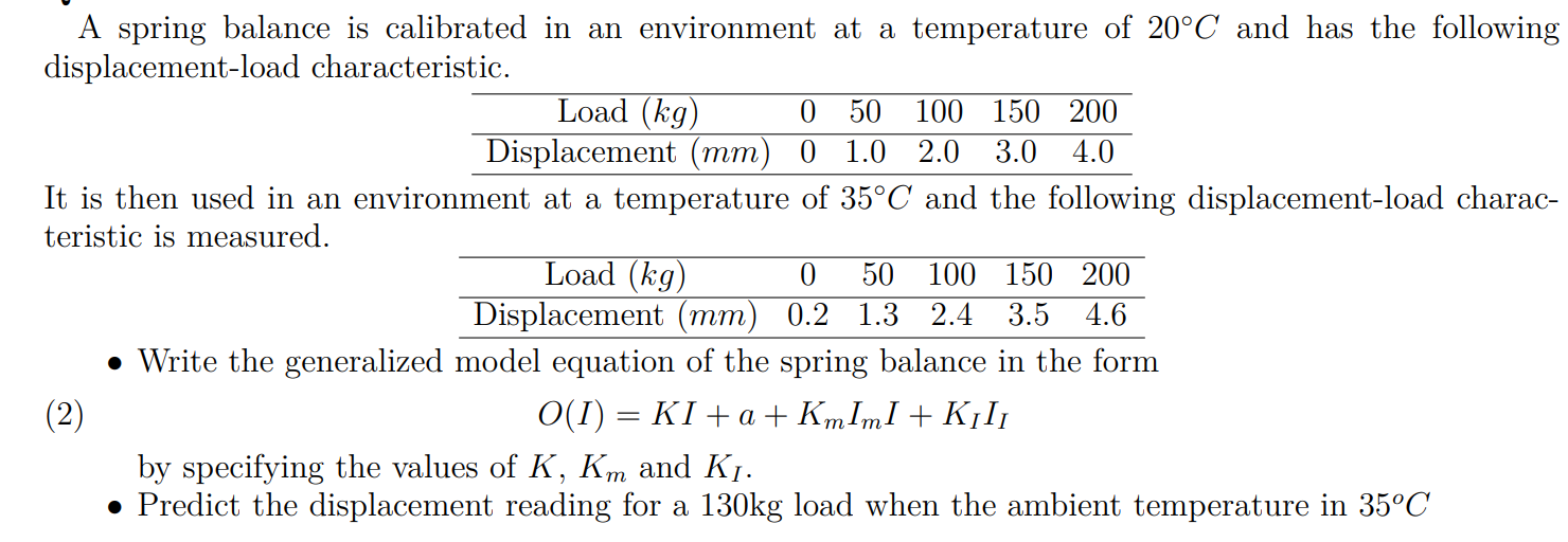 Solved A spring balance is calibrated in an environment at a | Chegg.com