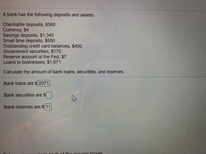 Solved A bank has the following deposits and assets: | Chegg.com