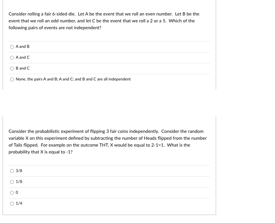 Solved Consider rolling a fair 6-sided die. Let A be the | Chegg.com