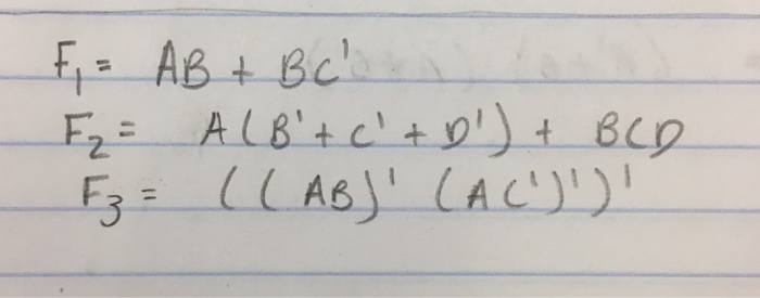 Solved Find the truth tables of F1, F2, and F3. Draw F2, and | Chegg.com