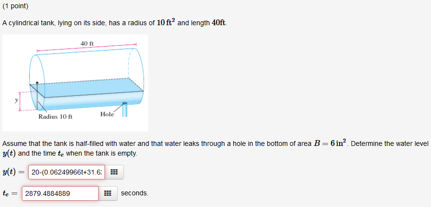 Solved A cylindrical tank, lying on its side, has a radius | Chegg.com