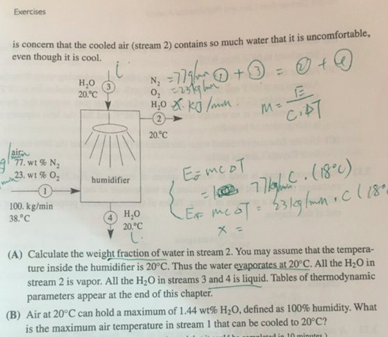Solved Exercises is concern that the cooled air (stream 2) | Chegg.com