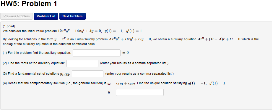 Solved HW5: Problem 1 Previous Problem Problem List Next | Chegg.com