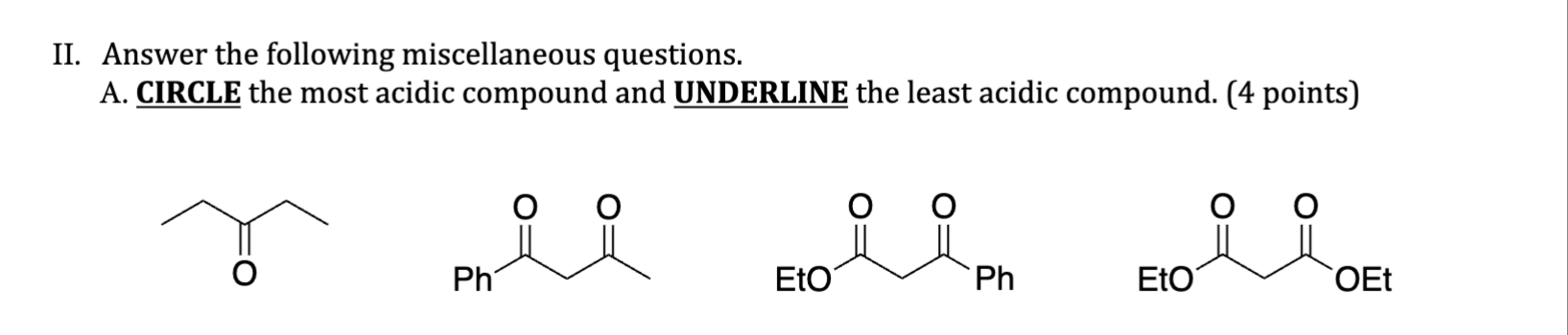 Solved II. ﻿Answer the following miscellaneous questions.A. | Chegg.com
