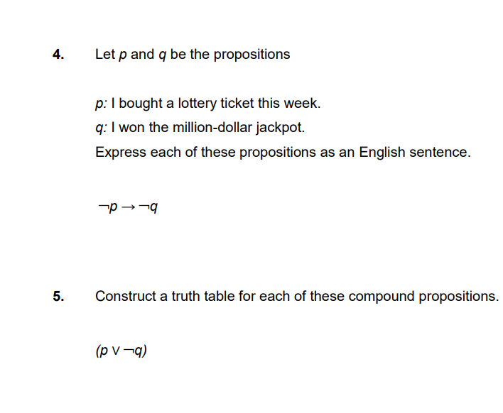 Solved 4. Let p and q be the propositions p: I bought a | Chegg.com