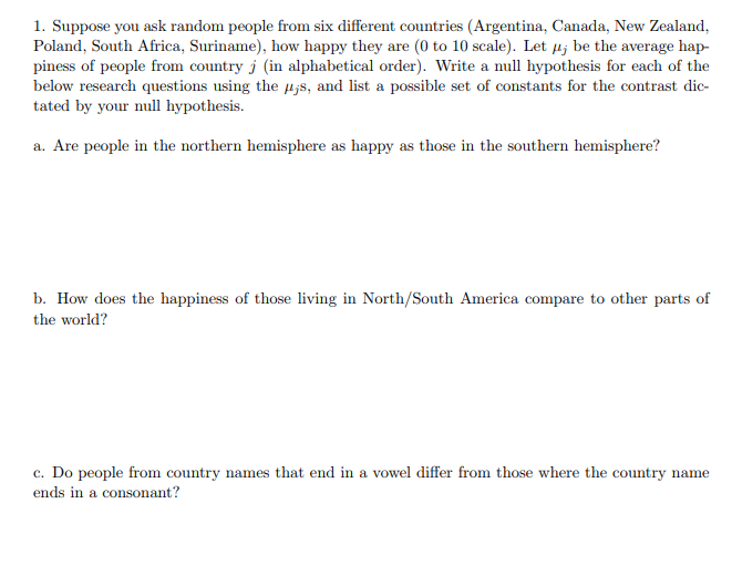 Solved 1. Suppose you ask random people from six different | Chegg.com