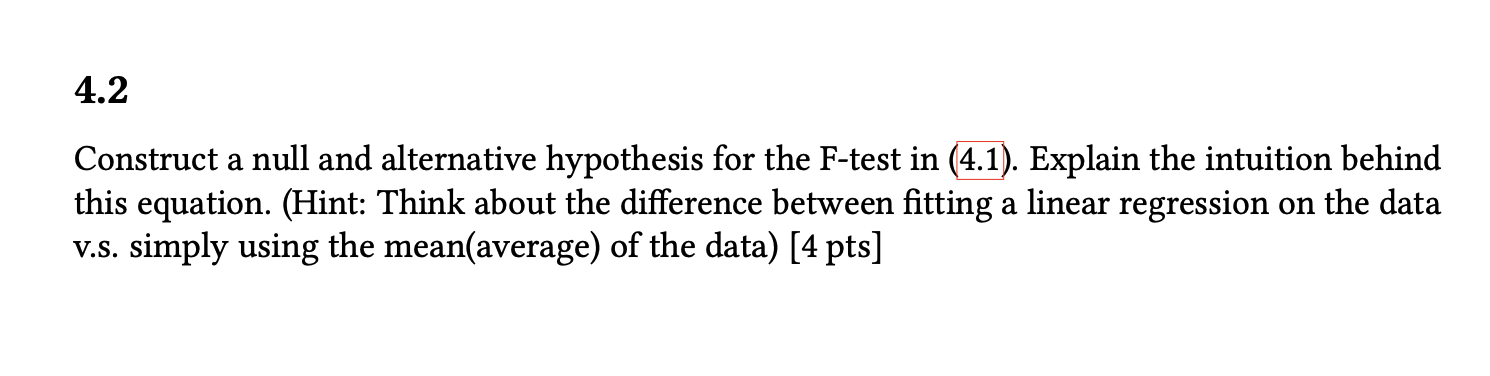 Solved Exercise 4 The F-test for multiple linear regression | Chegg.com