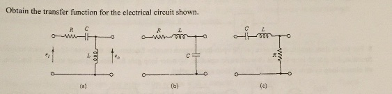 Solved Obtain the transfer function for the electrical | Chegg.com