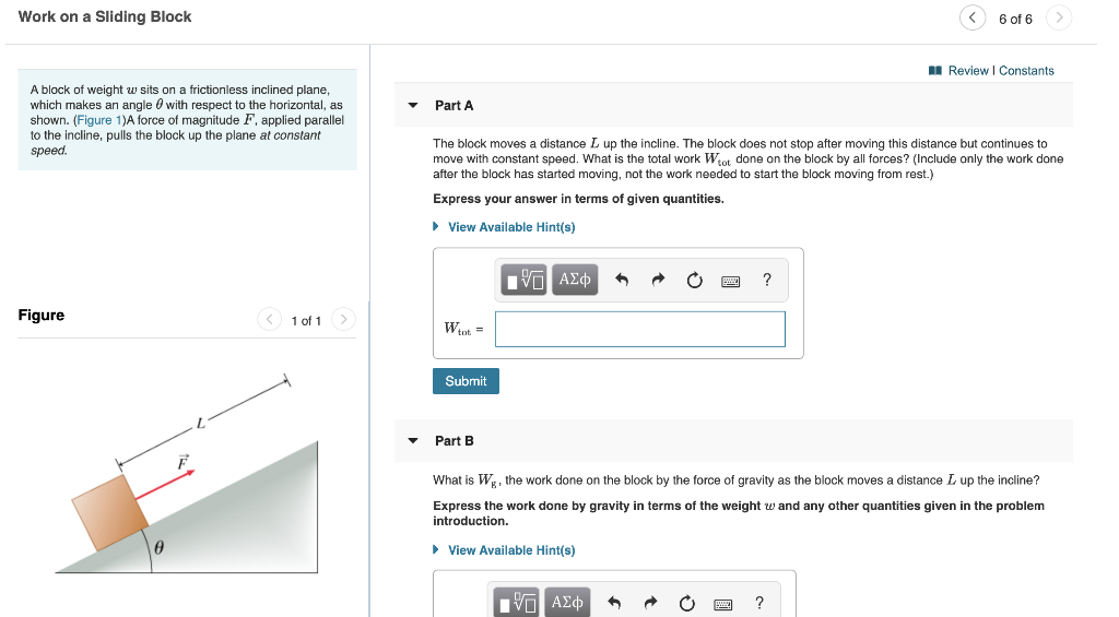 Solved Work on a Sliding Block M Review | | Chegg.com