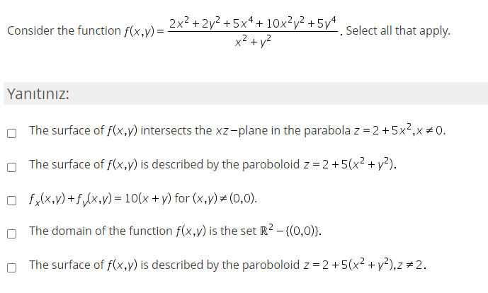 Solved Consider the function f(x,y) = 2x2 + 2y2 + 5x++ | Chegg.com