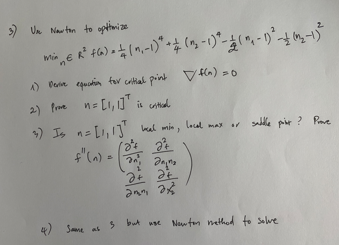 Solved 2 2 wi, e 675-6*** * min n 3) Ure Newton to optimize | Chegg.com