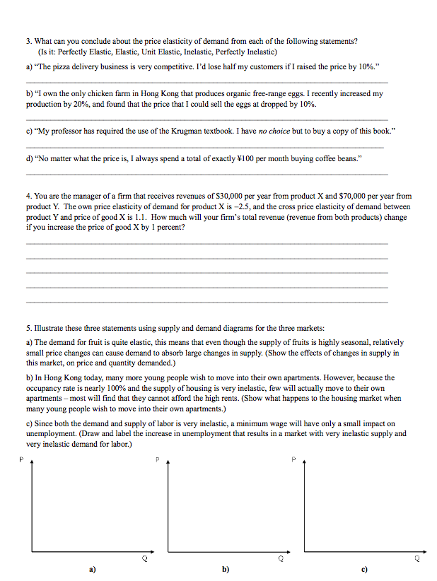 Solved Worksheet 5: Elasticity of Demand and Supply Student | Chegg.com