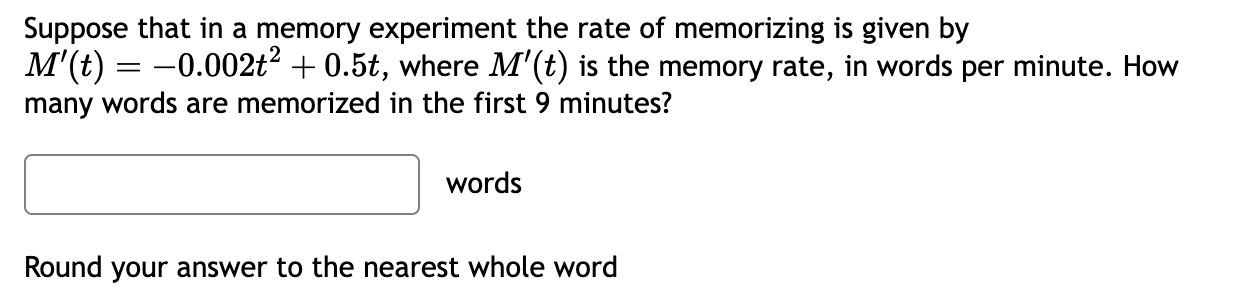 Solved Suppose that in a memory experiment the rate of | Chegg.com