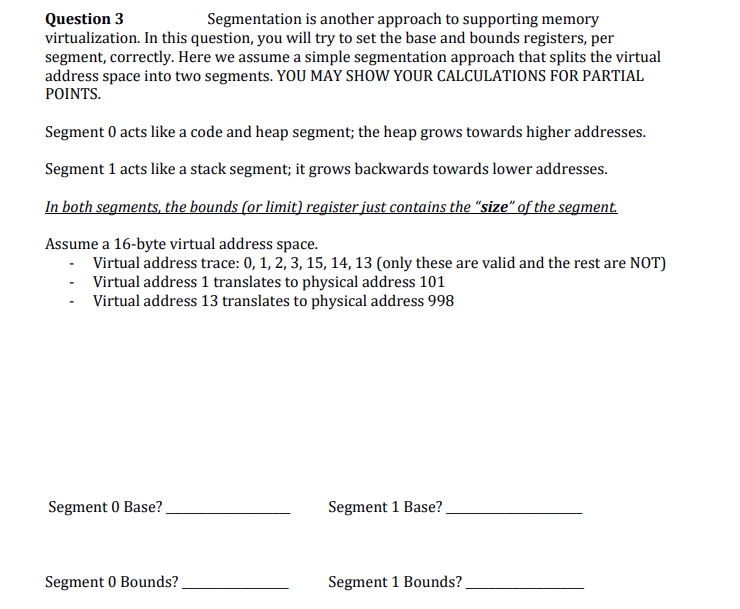 Solved Question 3 Segmentation is another approach to | Chegg.com