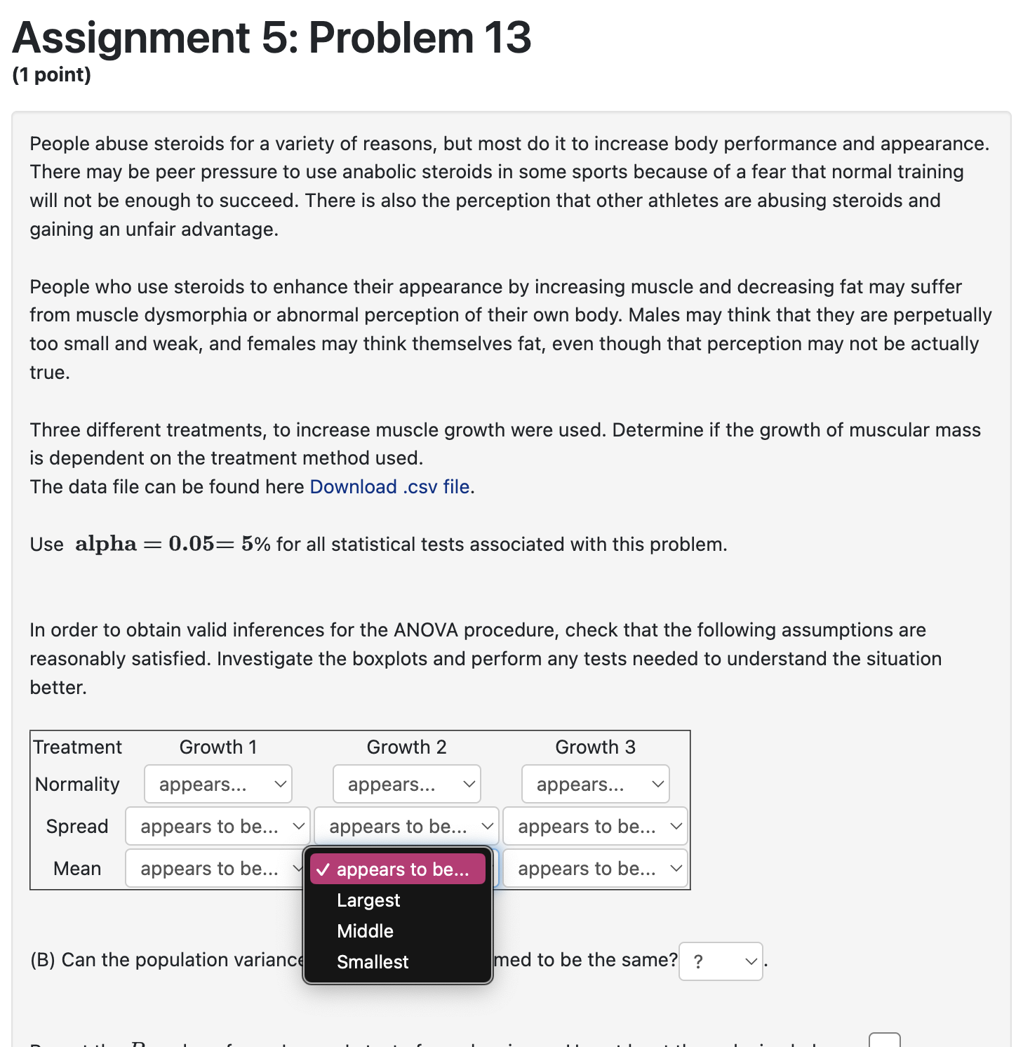 Solved Assignment 5: Problem 13 (1 point) People abuse | Chegg.com