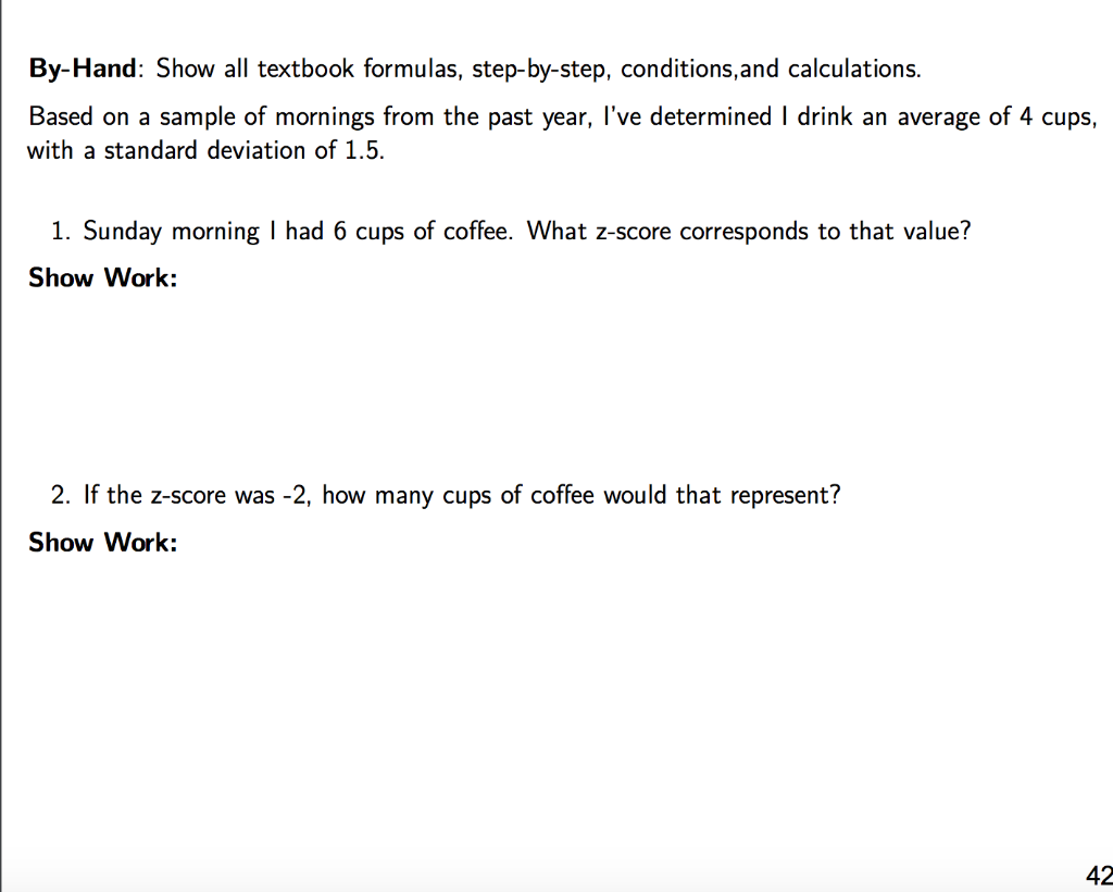 Solved By-Hand: Show all textbook formulas, step-by-step, | Chegg.com