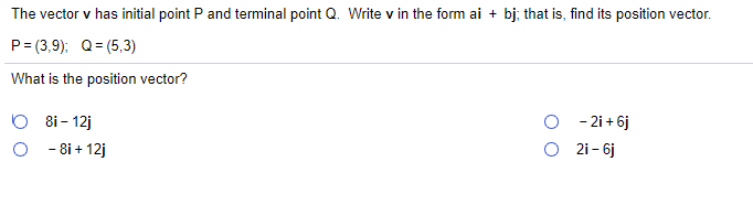 Solved The vector v has initial point P and terminal point | Chegg.com