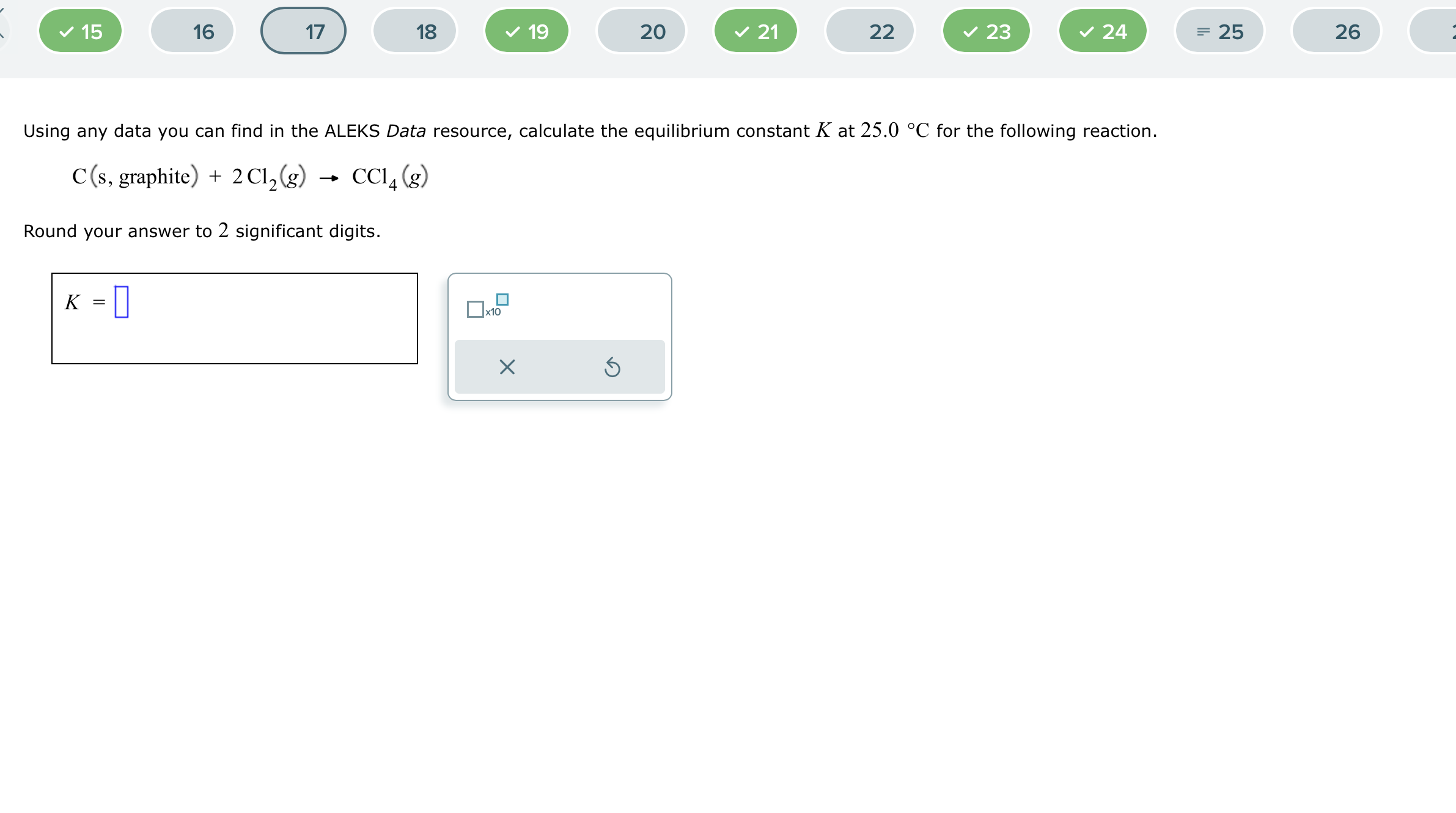 Solved C(s, graphite )+2Cl2(g)→CCl4(g) Round your answer to | Chegg.com