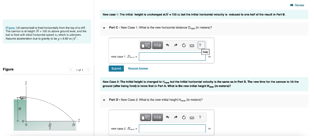 Solved (Figure 1)A cannonball is fired horizontally from the | Chegg.com