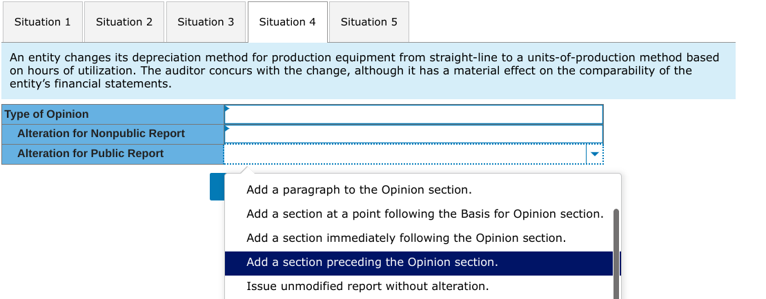 Items 1 through 5 present various independent factual | Chegg.com