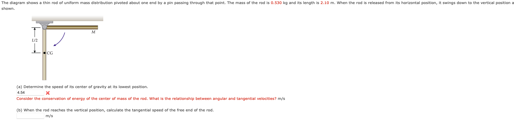 Solved The diagram shows a thin rod of uniform mass | Chegg.com