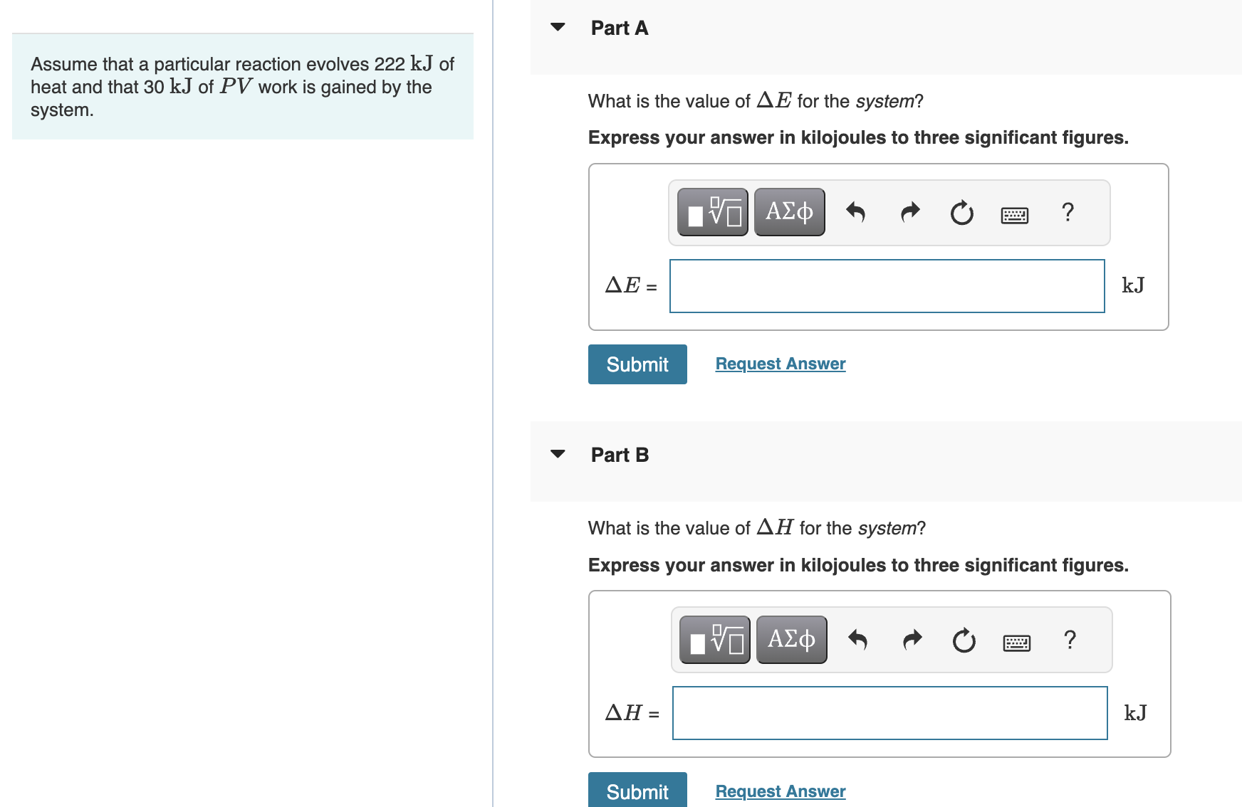 Solved Assume that a particular reaction evolves 222 kJ of | Chegg.com