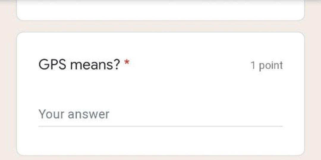 Solved GPS means? 1 point Your answer | Chegg.com