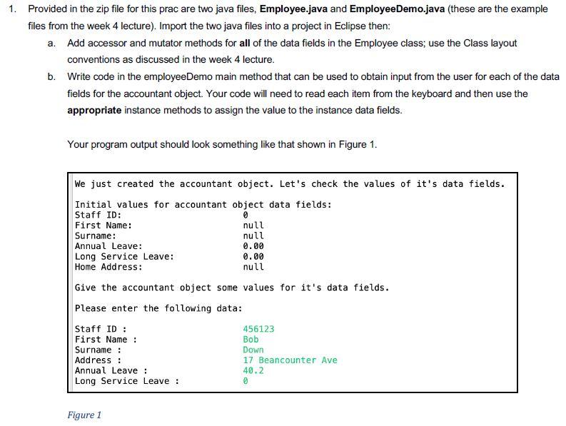 Solved 1. Provided in the zip file for this prac are two | Chegg.com