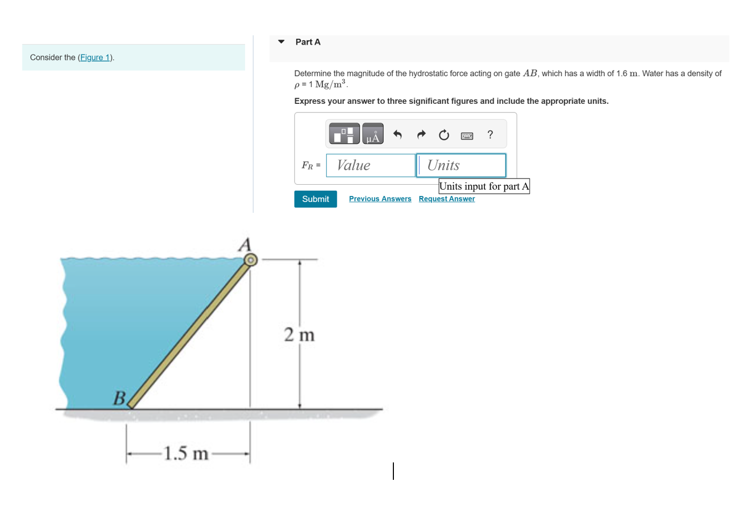 Solved Part Adetermine The Magnitude Of The Hydrostatic