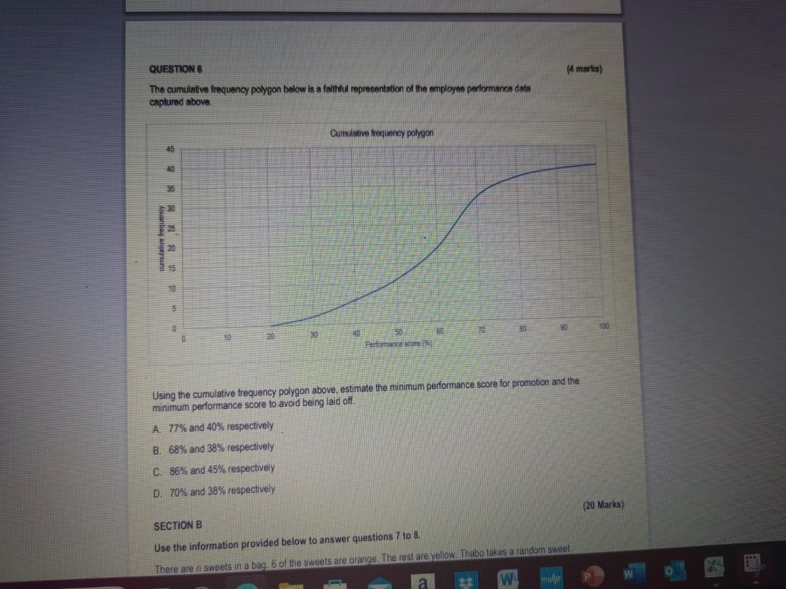 Solved QUESTION 6 (A marks) The cumulative frequency polygon | Chegg.com