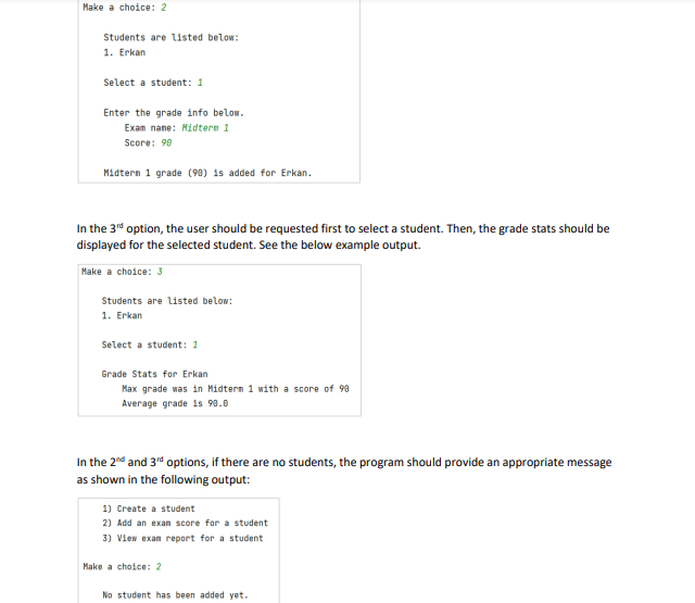 Solved Class Definitions Create a Student class which should | Chegg.com