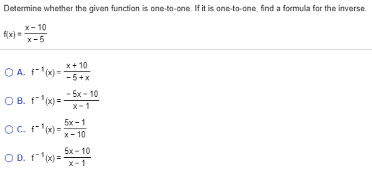 Solved Determine whether the given function is one-to-one. | Chegg.com