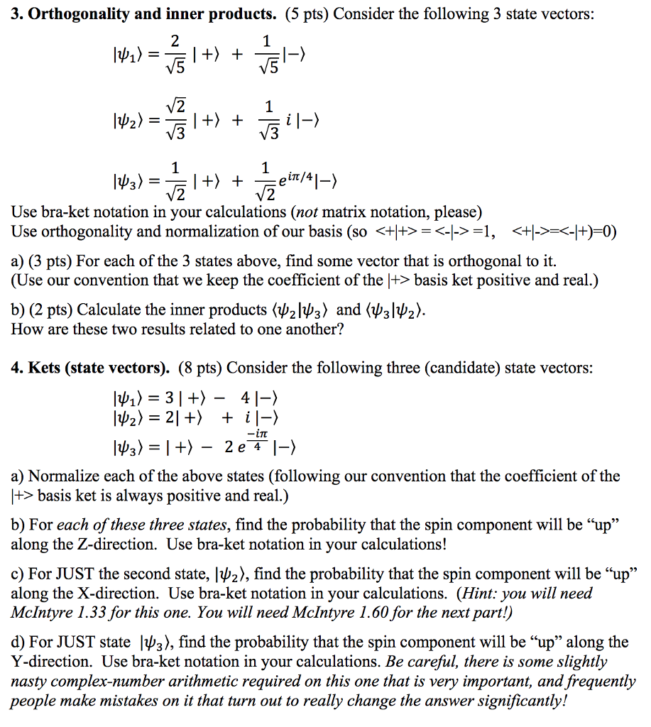 Solved 3. Orthogonality and inner products. (5 pts) Consider | Chegg.com