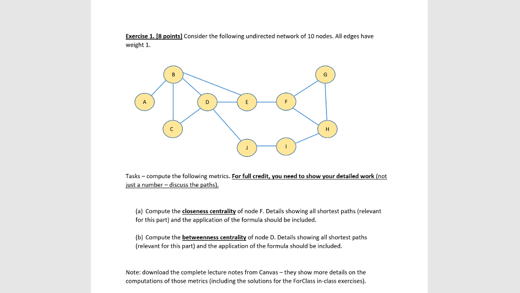 Solved Exercise 1. I8 points] Consider the following | Chegg.com