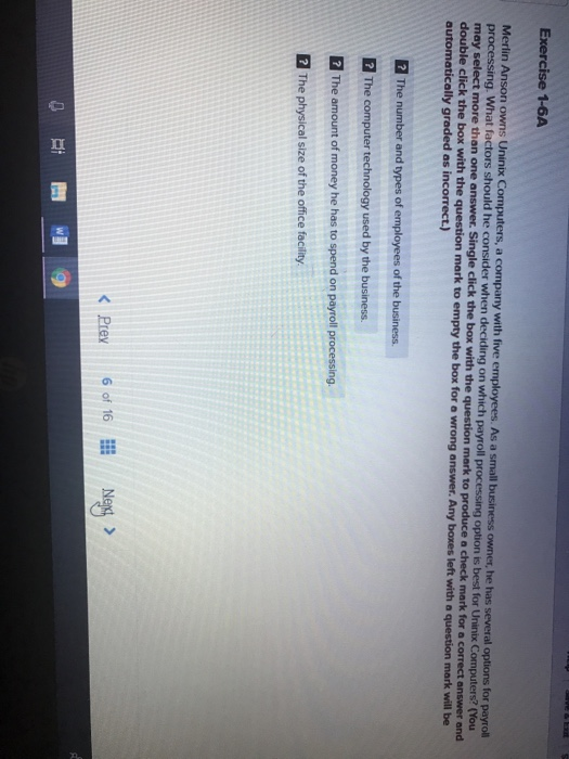 Solved 1-6A Merlin Anson owns Uninix C processing may double | Chegg.com