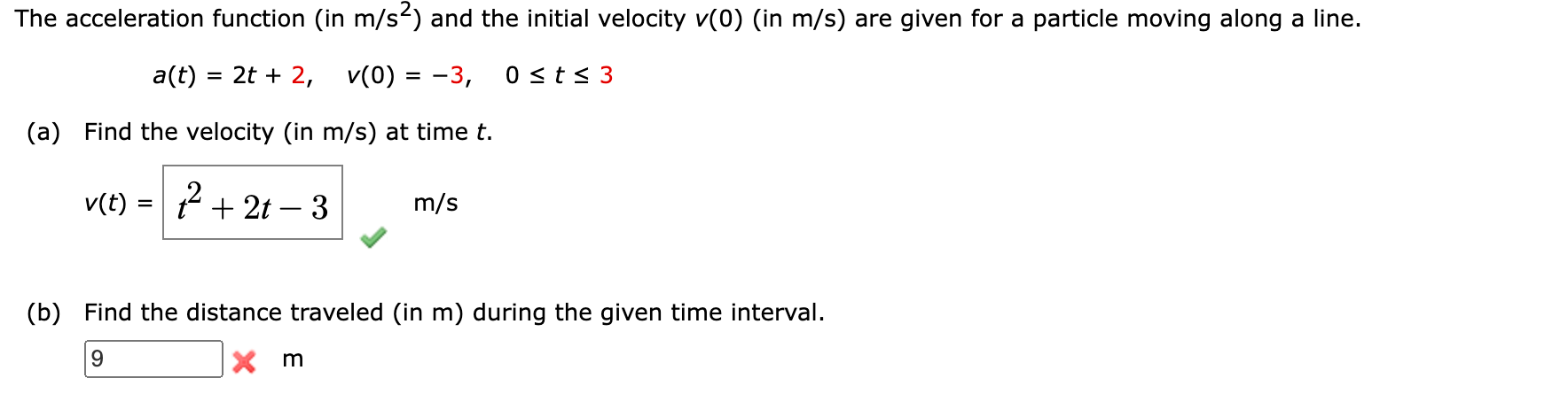 Solved The Acceleration Function In Ms2 and The Initial