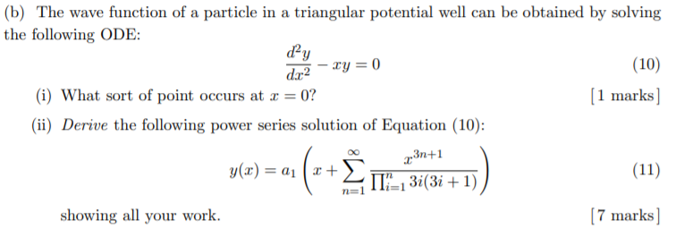Solved (b) The wave function of a particle in a triangular | Chegg.com