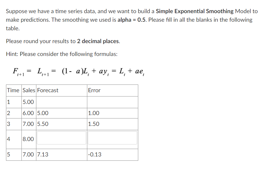 Solved Suppose we have a time series data, and we want to | Chegg.com