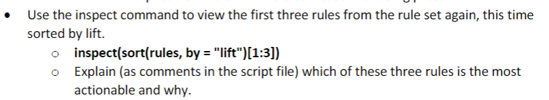Use the inspect command to view the first three rules | Chegg.com