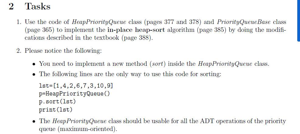 Solved class PriorityQueueBase: ''''Abstract base class | Chegg.com