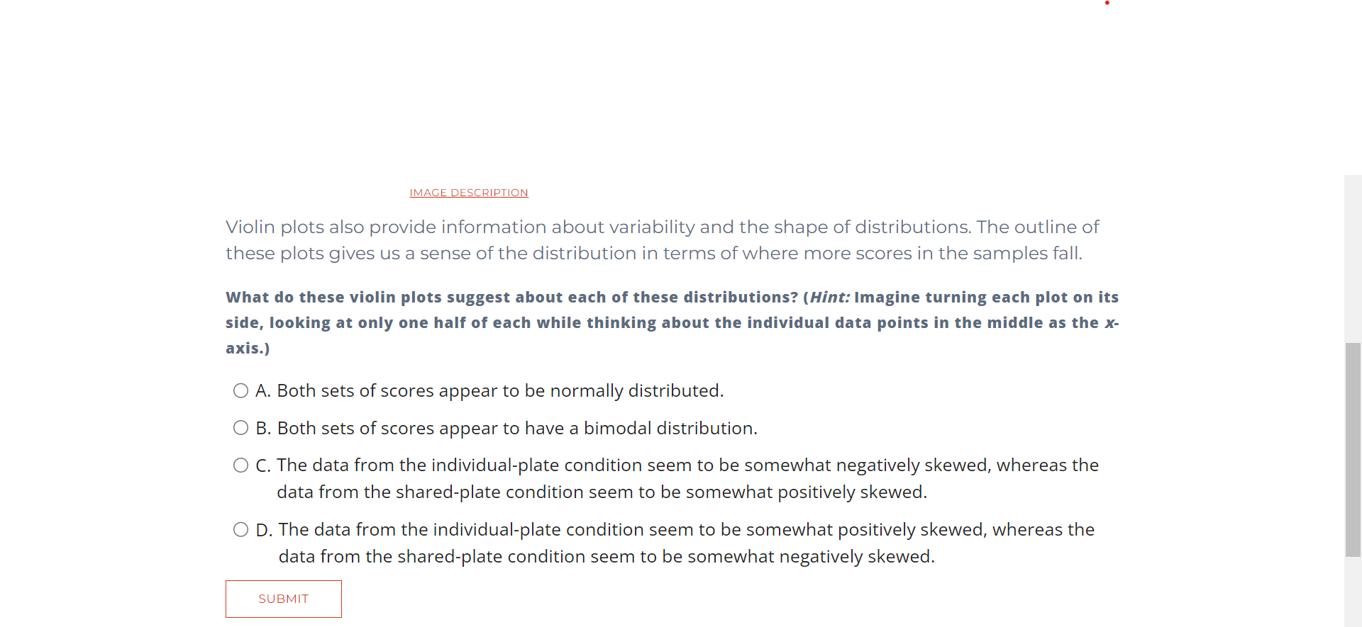Solved IMAGE DESCRIPTION Violin plots also provide | Chegg.com