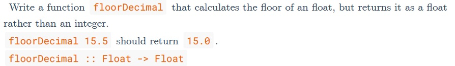 Write a function floor Decimal that calculates the | Chegg.com