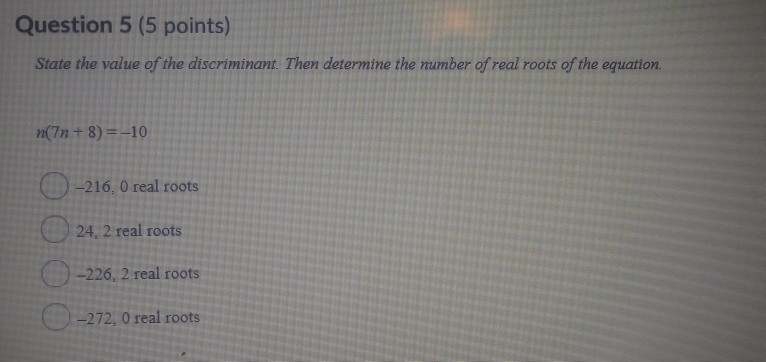 Solved Question 5 (5 points) State the value of the | Chegg.com