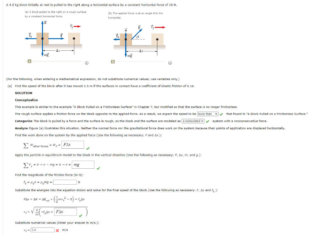 Solved A 4.0 kg block initially at rest is pulled to the | Chegg.com