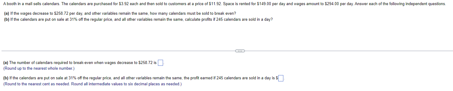 Solved (a) If the wages decrease to $258.72 per day, and | Chegg.com