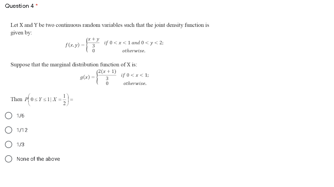 Solved Question 4* Let X and Y be two continuous random | Chegg.com